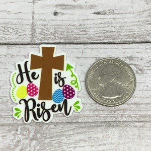 3 He is Risen resins Easter flatbacks Happy Easter flat | Etsy