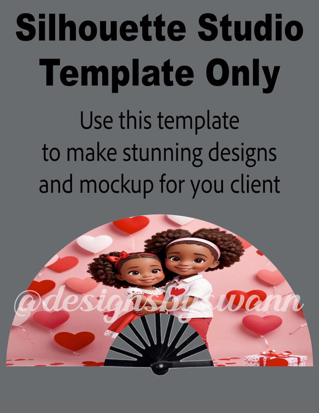 Silhouette Studio Fan Template File | Large Hand Fan Template - Etsy