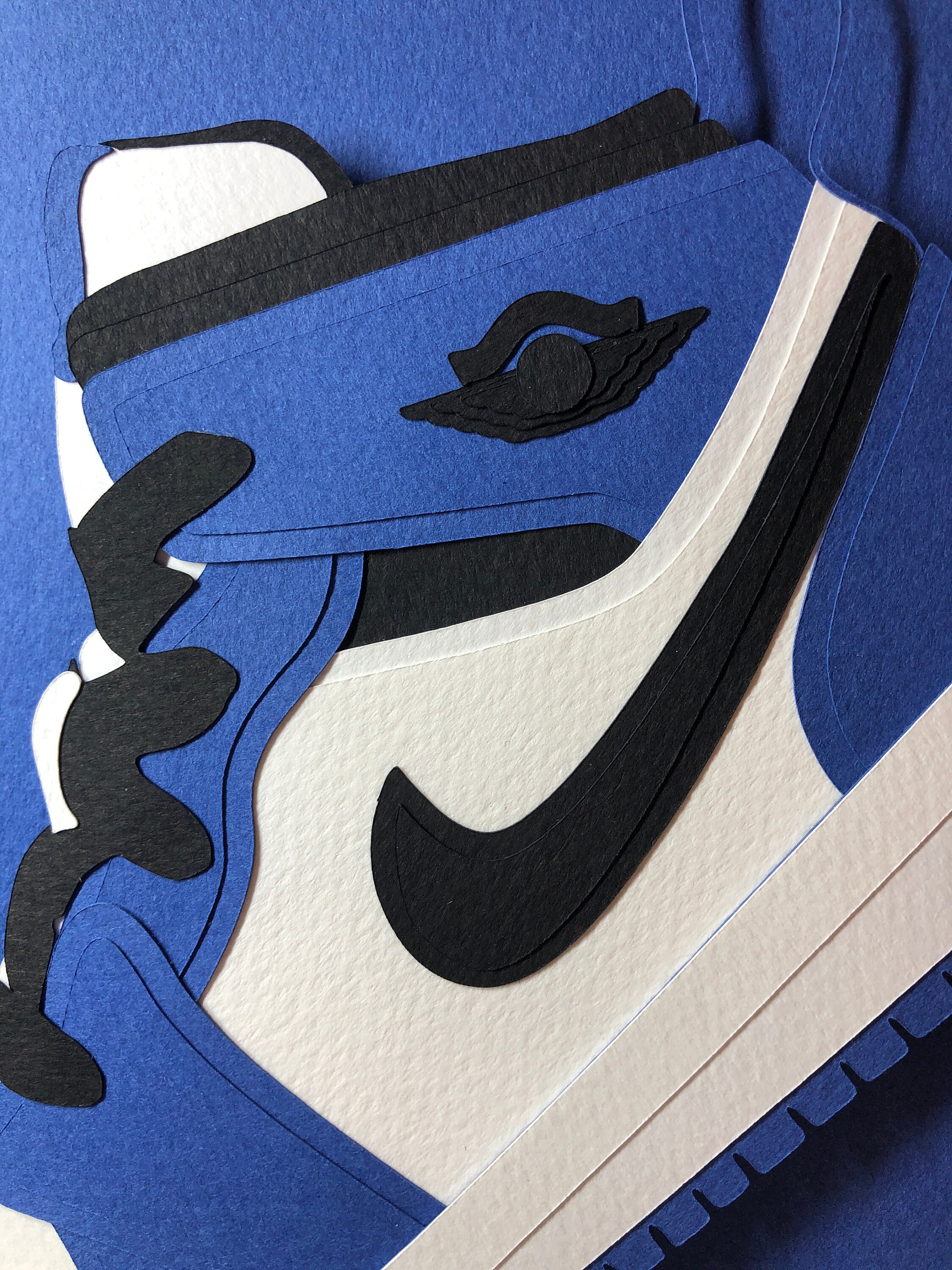 Air Jordan 1 Retro High "game Royal" Sneaker Paper Art - Etsy