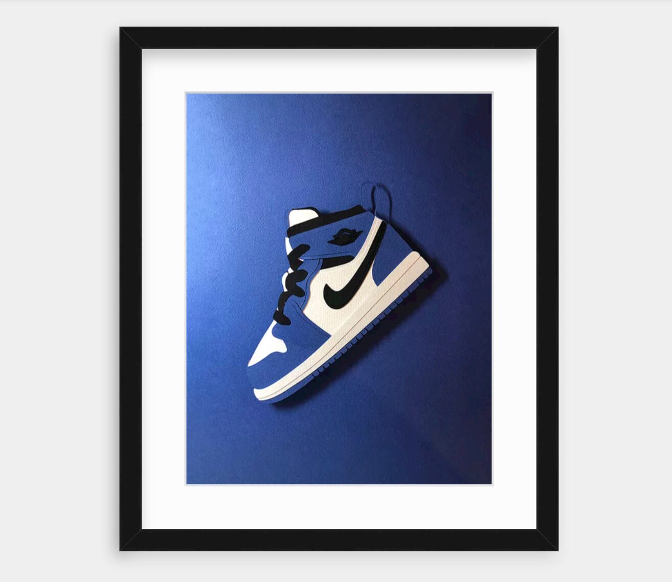 Air Jordan 1 Retro High "game Royal" Sneaker Paper Art - Etsy