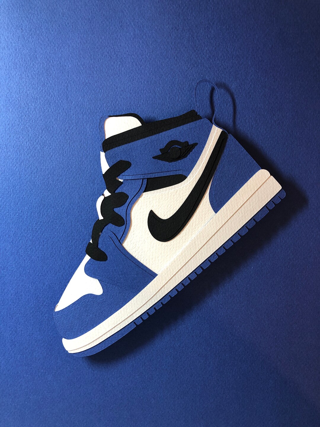 Air Jordan 1 Retro High "game Royal" Sneaker Paper Art - Etsy
