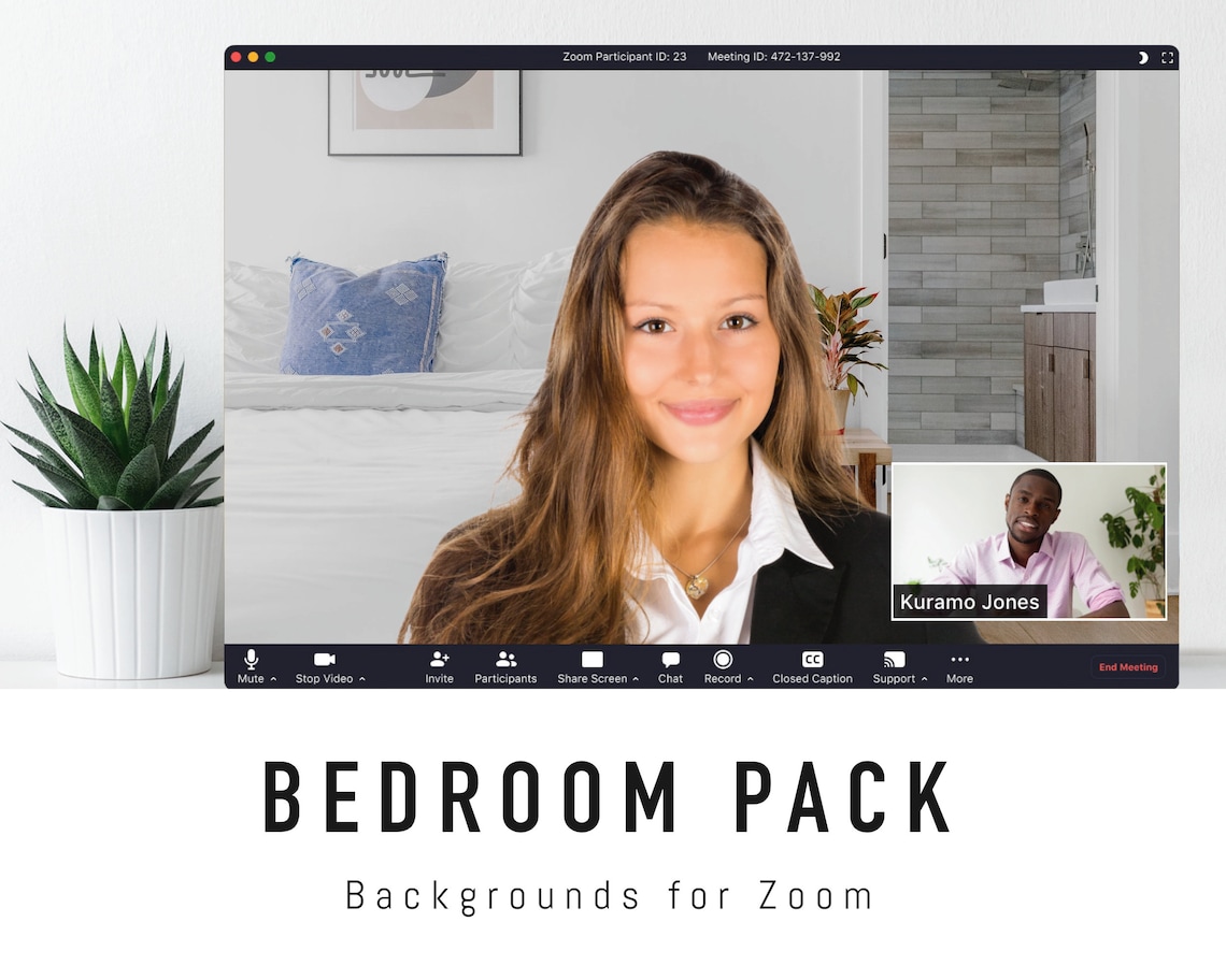 Bedroom Zoom Background Pack 5 Bedroom Virtual Background Images for ...