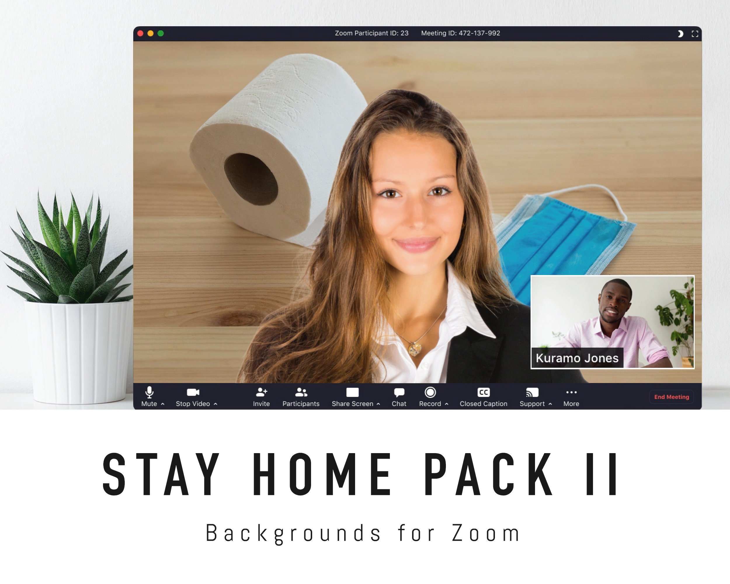 Stay Home Zoom Background Pack II 5 Virtual Background Images for Zoom ...