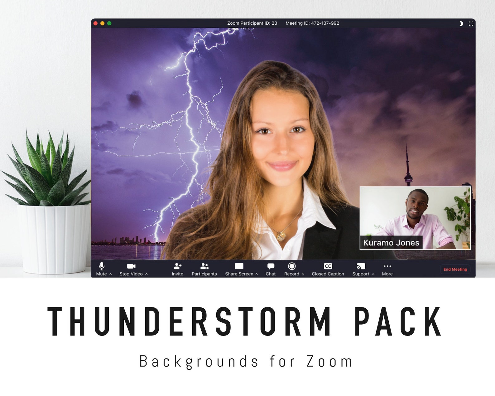 Thunderstorm Zoom Background Pack - 5 Virtual Background Images for ...
