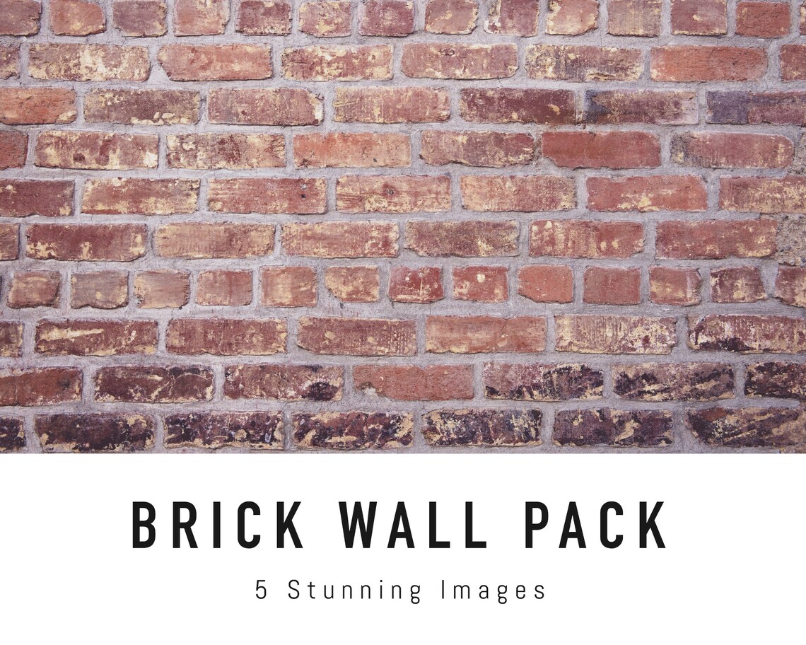 Brick Wall Zoom Background Pack - 5 Virtual Background Images for Zoom ...