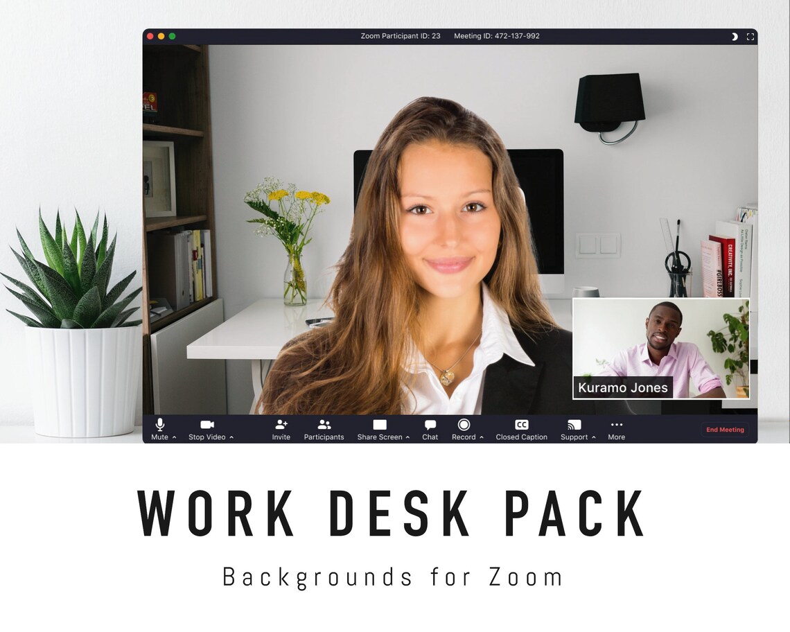 Work Desk Zoom Background Pack - 5 Work Desk Virtual Background Images ...
