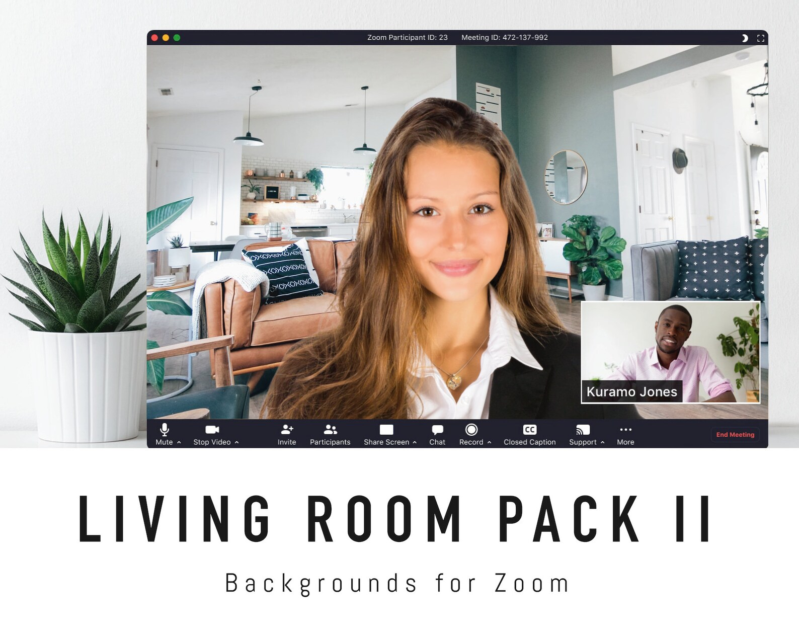 Living Room Zoom Background Pack II - 5 Living Room Virtual Background ...
