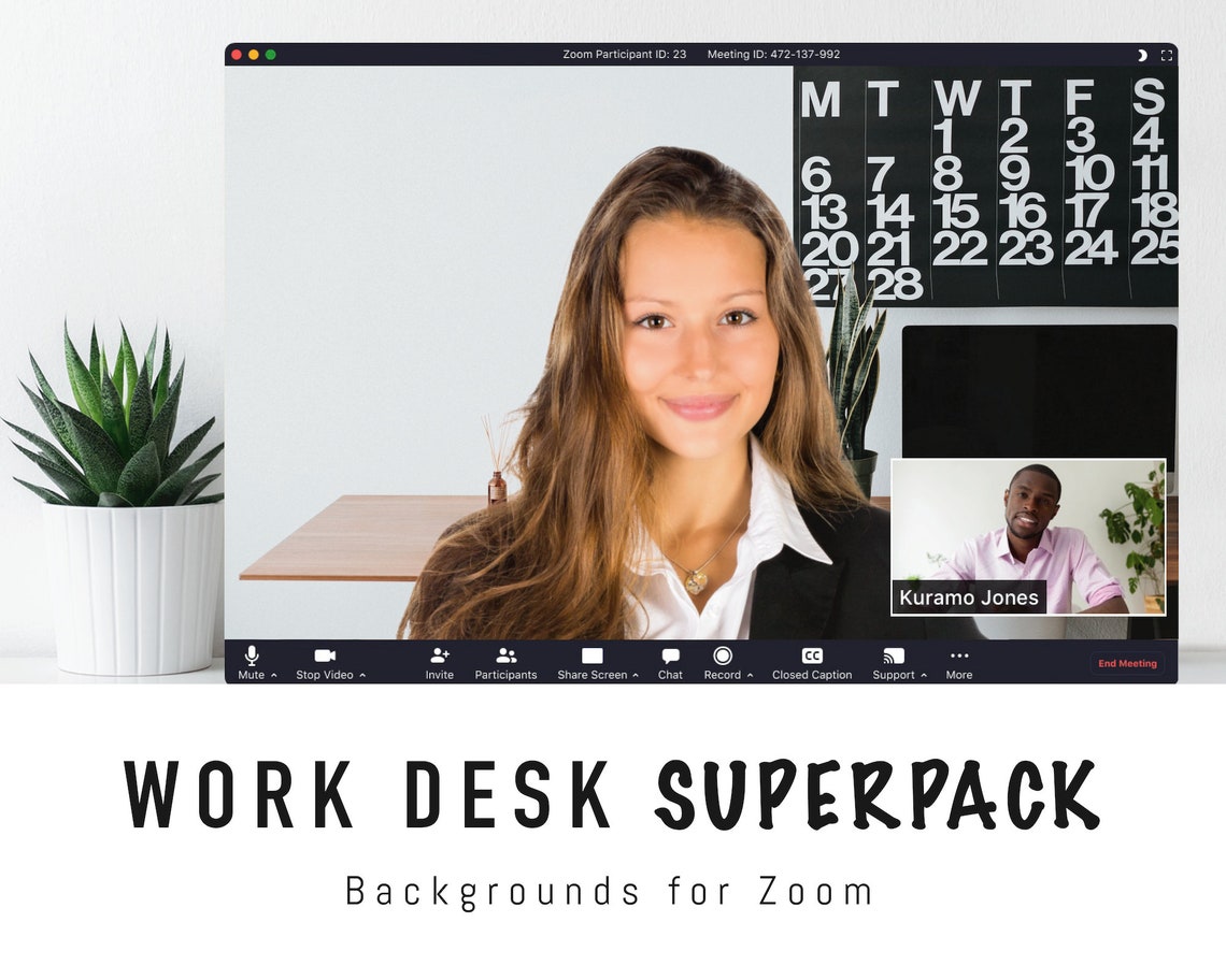 Work Desk Zoom Background SUPERPACK - 12 Virtual Background Images for ...