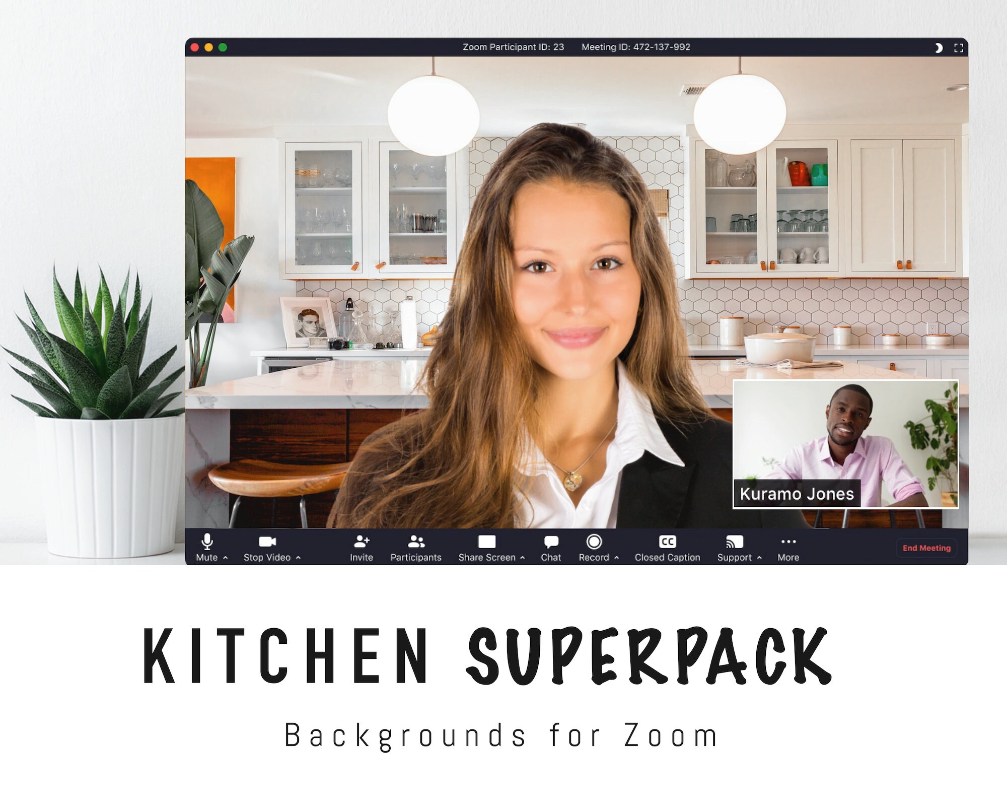 Kitchen Zoom Background SUPERPACK - 12 Virtual Background Images for ...