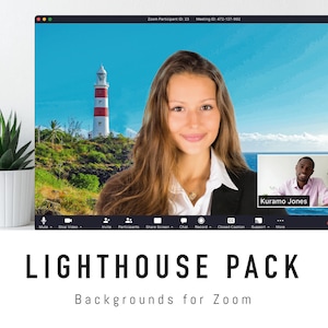 Lighthouse Zoom Background Pack - 5 Virtual Background Images for Zoom ...