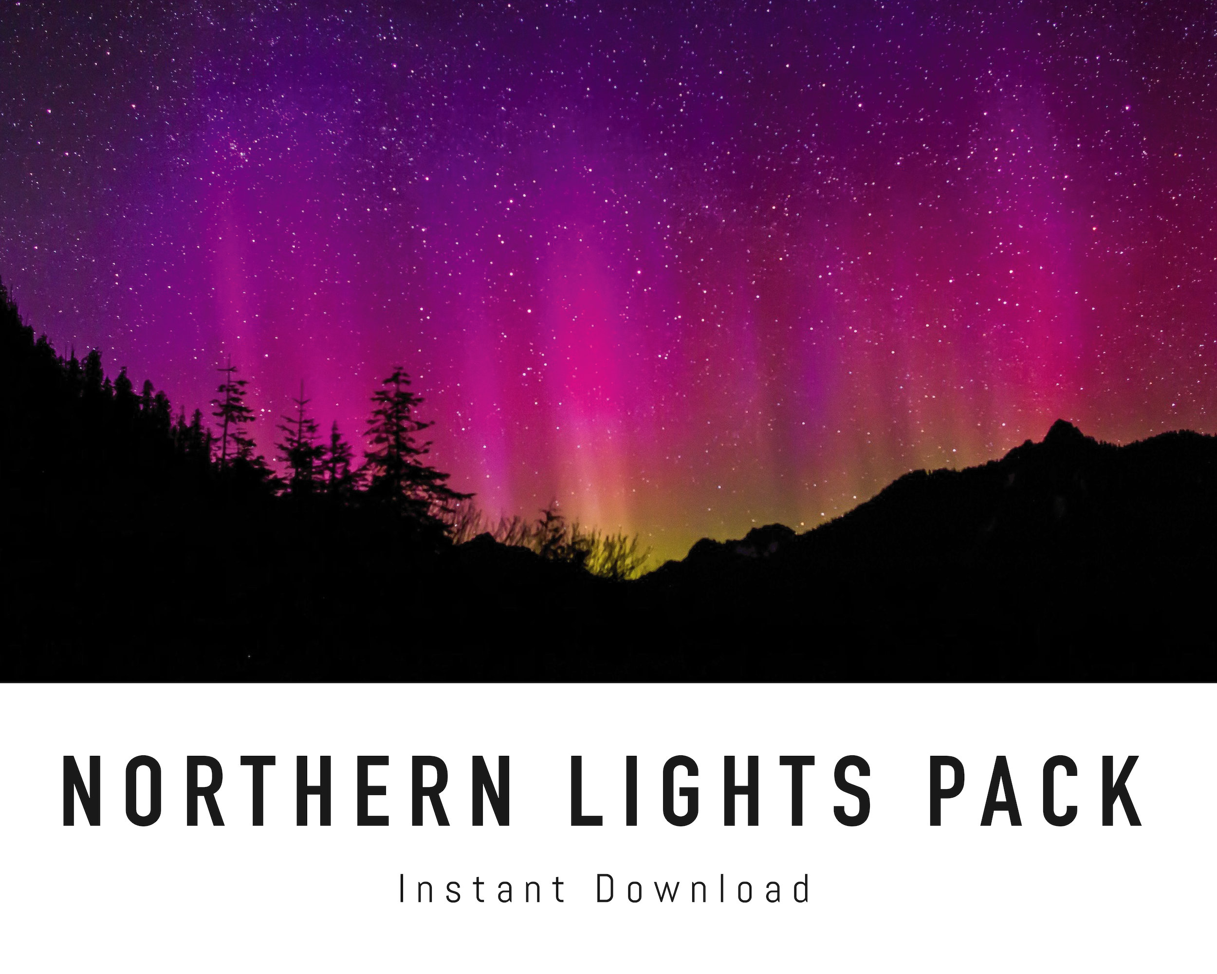 Northern Lights Zoom Background Pack - 5 Night Sky Virtual Background ...