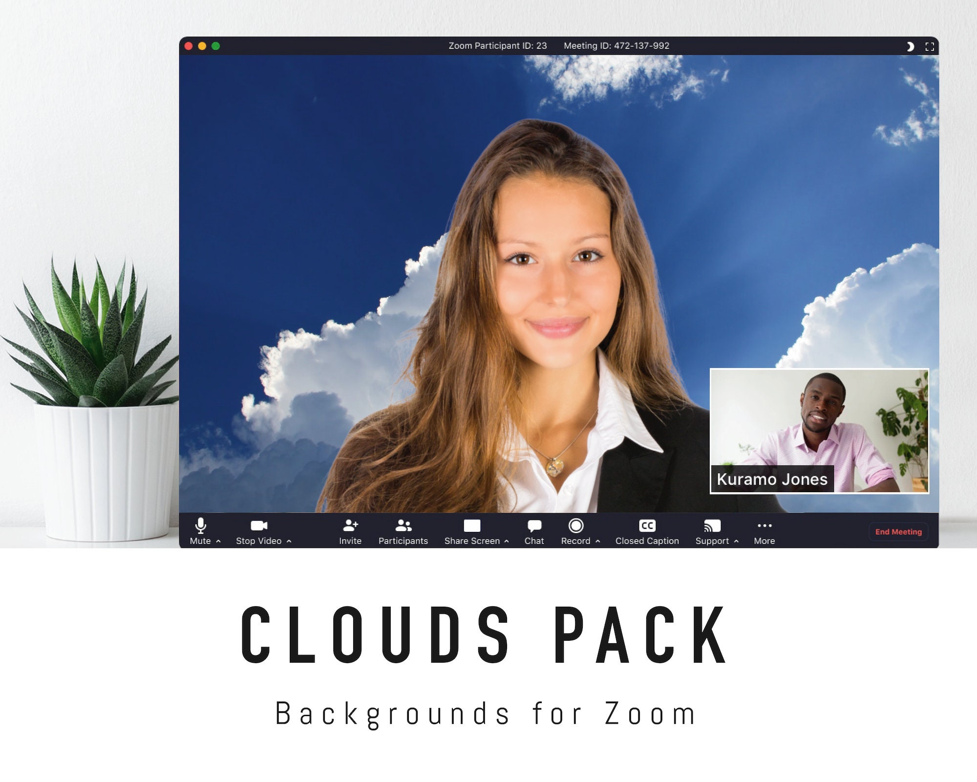 Clouds Zoom Background Pack - 5 Sky Virtual Background Images for Zoom ...