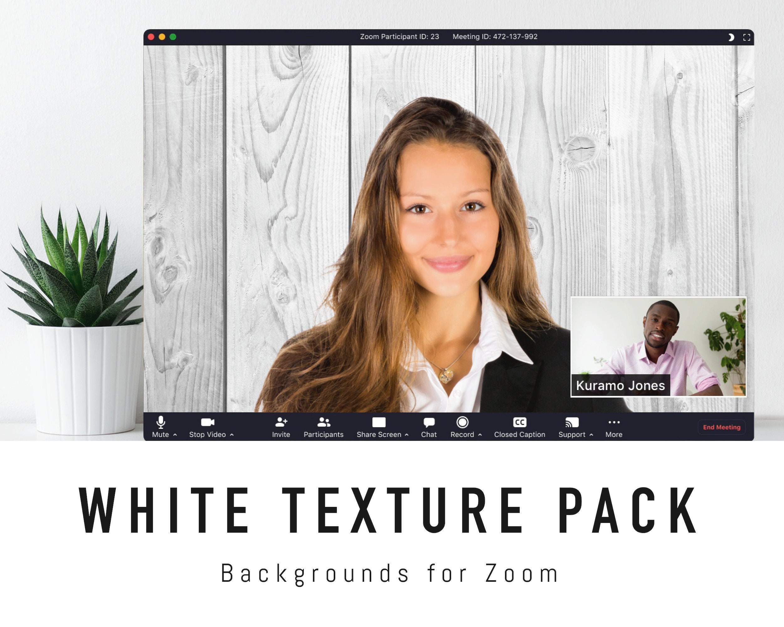 White Background Pack - 5 White Texture Virtual Background Images for ...