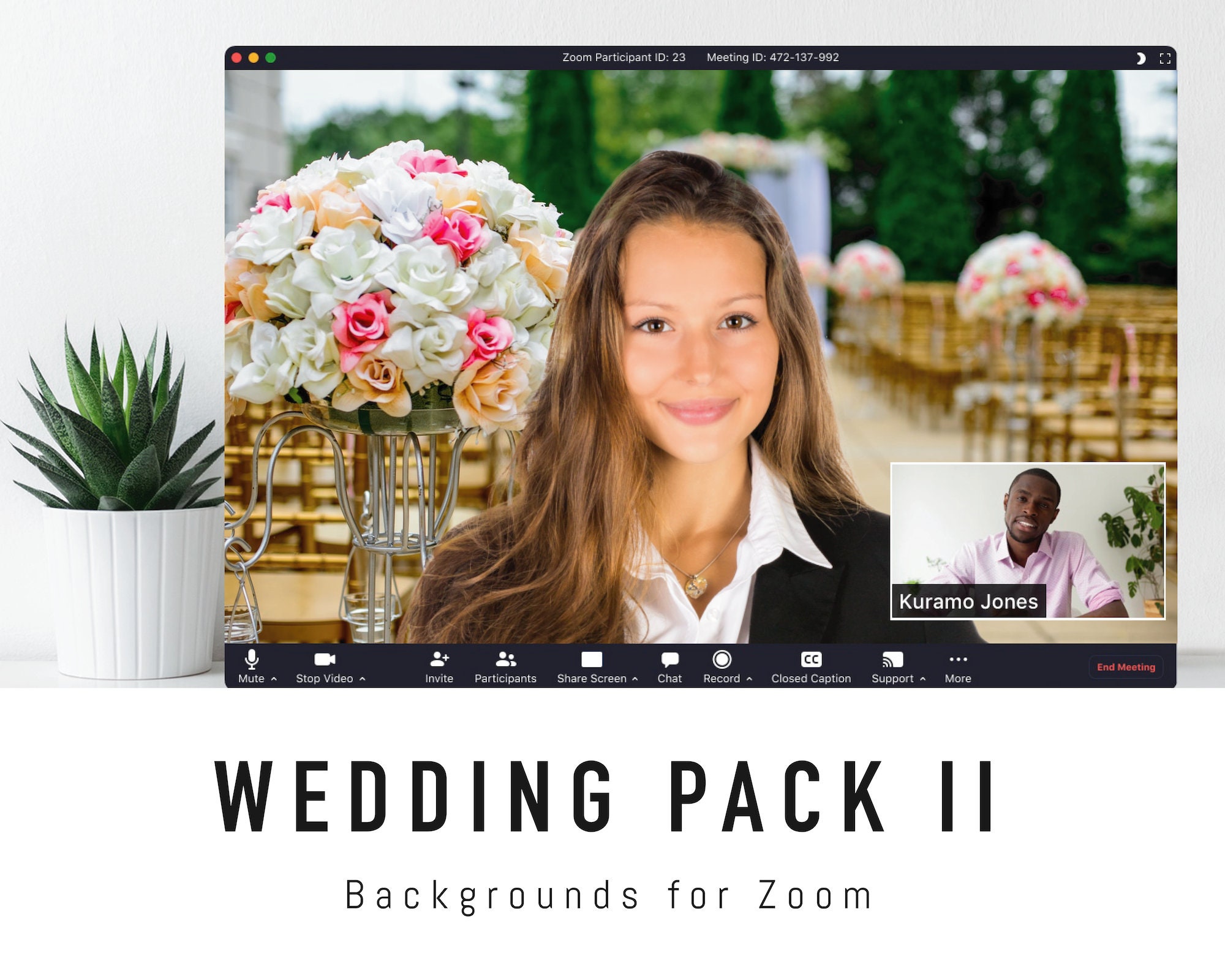 Wedding Zoom Background Pack II - 5 Virtual Background Images for ...