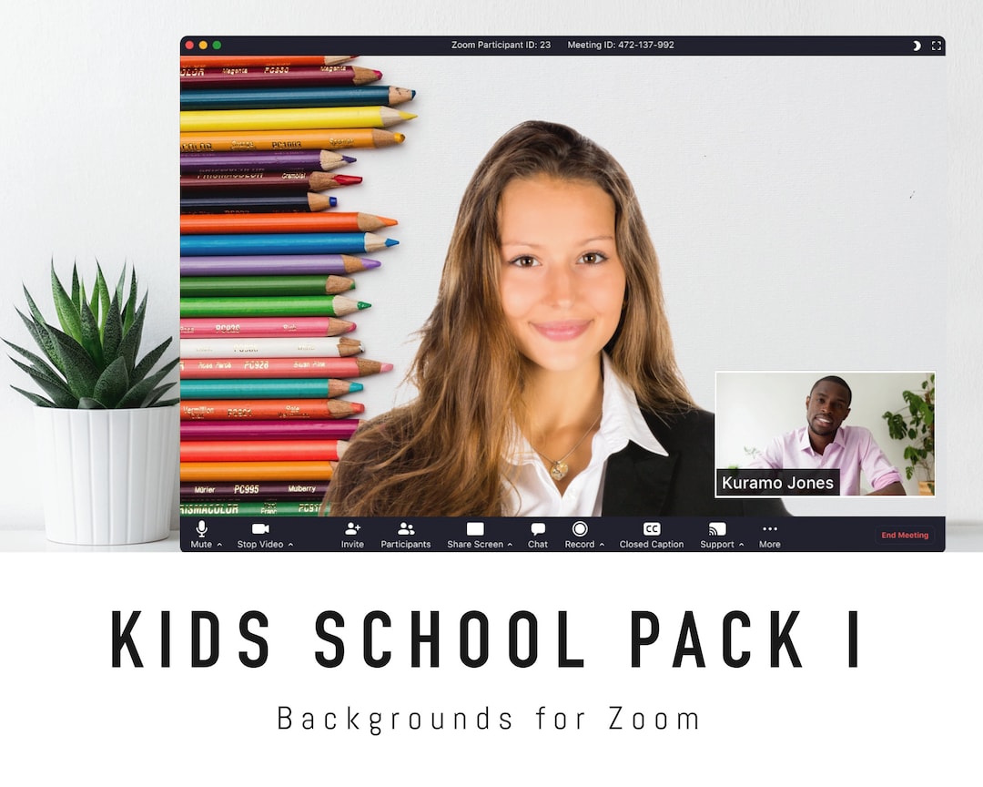 Kids School Zoom Background Pack I - 5 Virtual Background Images for ...