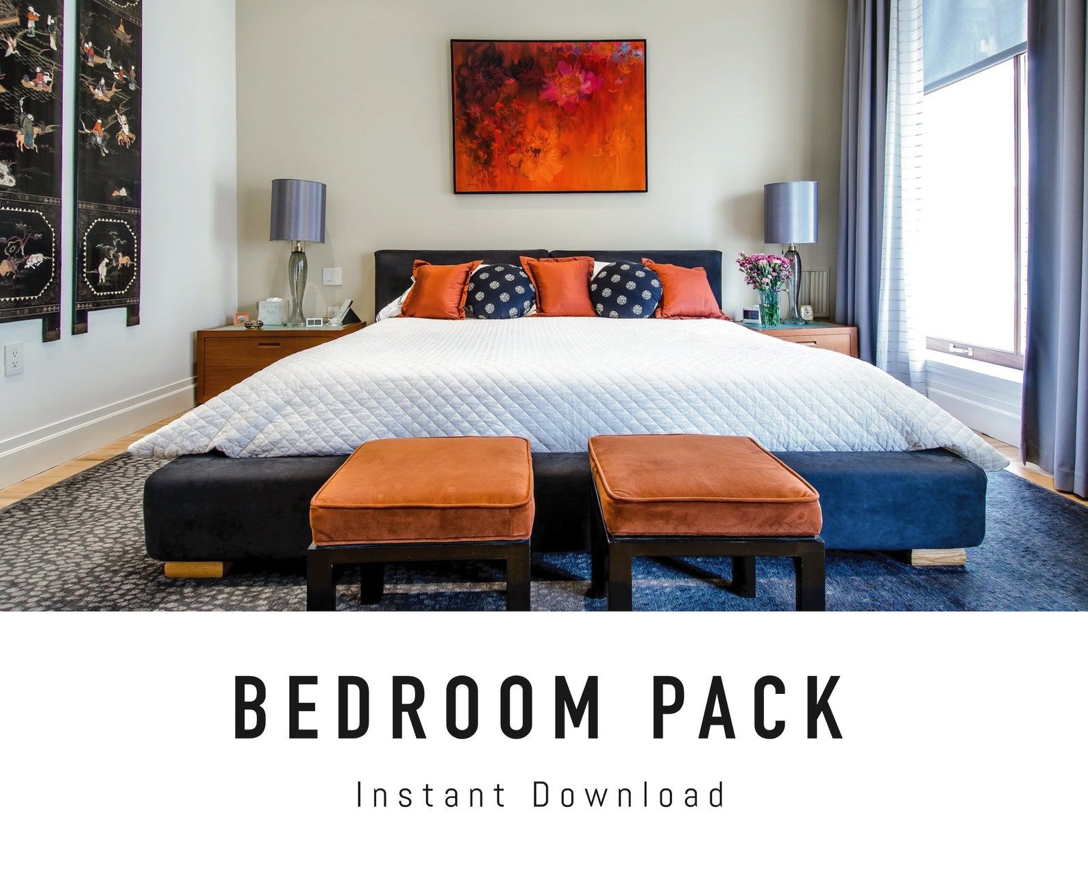 Bedroom Zoom Background Pack - 5 Bedroom Virtual Background Images for ...
