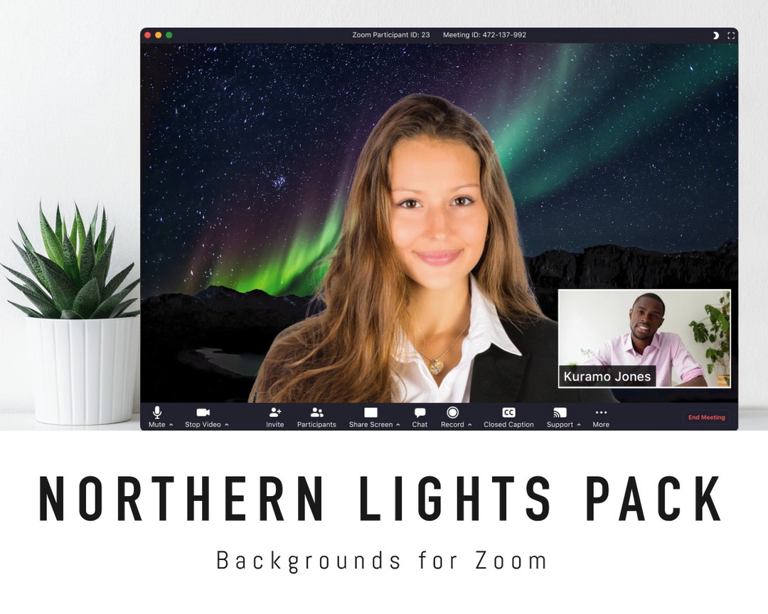 Northern Lights Zoom Background Pack - 5 Night Sky Virtual Background ...
