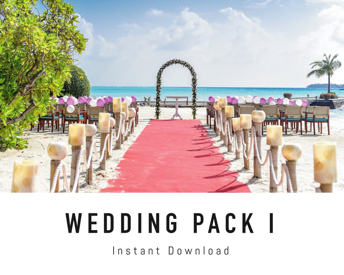 Wedding Zoom Background Pack I - 5 Virtual Background Images for Online ...