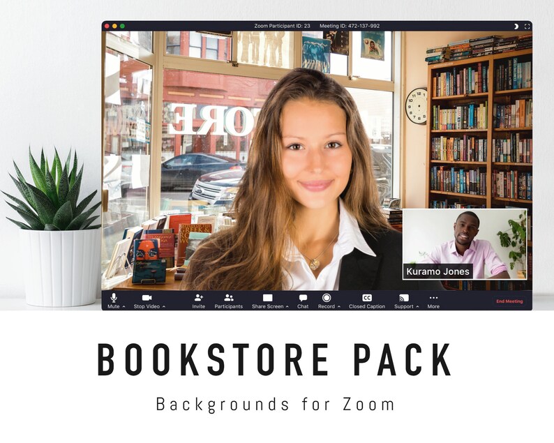 Bookstore Zoom Background Pack - 5 Virtual Background Images for Zoom ...