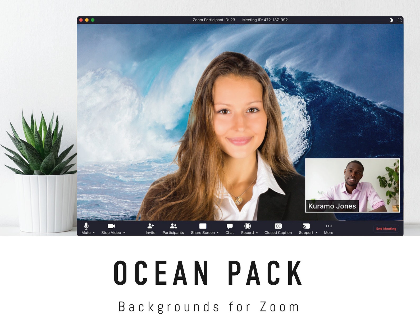 Ocean Zoom Background Pack - 5 Sea Virtual Background Images for Zoom ...