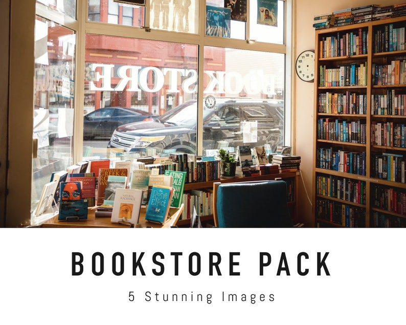 Bookstore Zoom Background Pack - 5 Virtual Background Images for Zoom ...