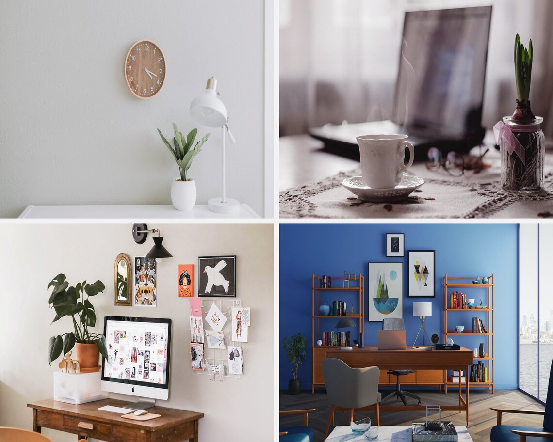 Work Desk Zoom Background SUPERPACK - 12 Virtual Background Images for ...