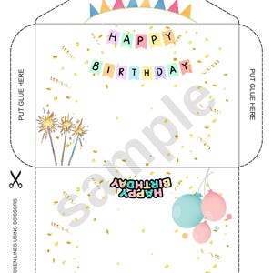 Printable Birthday Envelope Patterns Plus Greeting Paper Easy DIY Craft ...