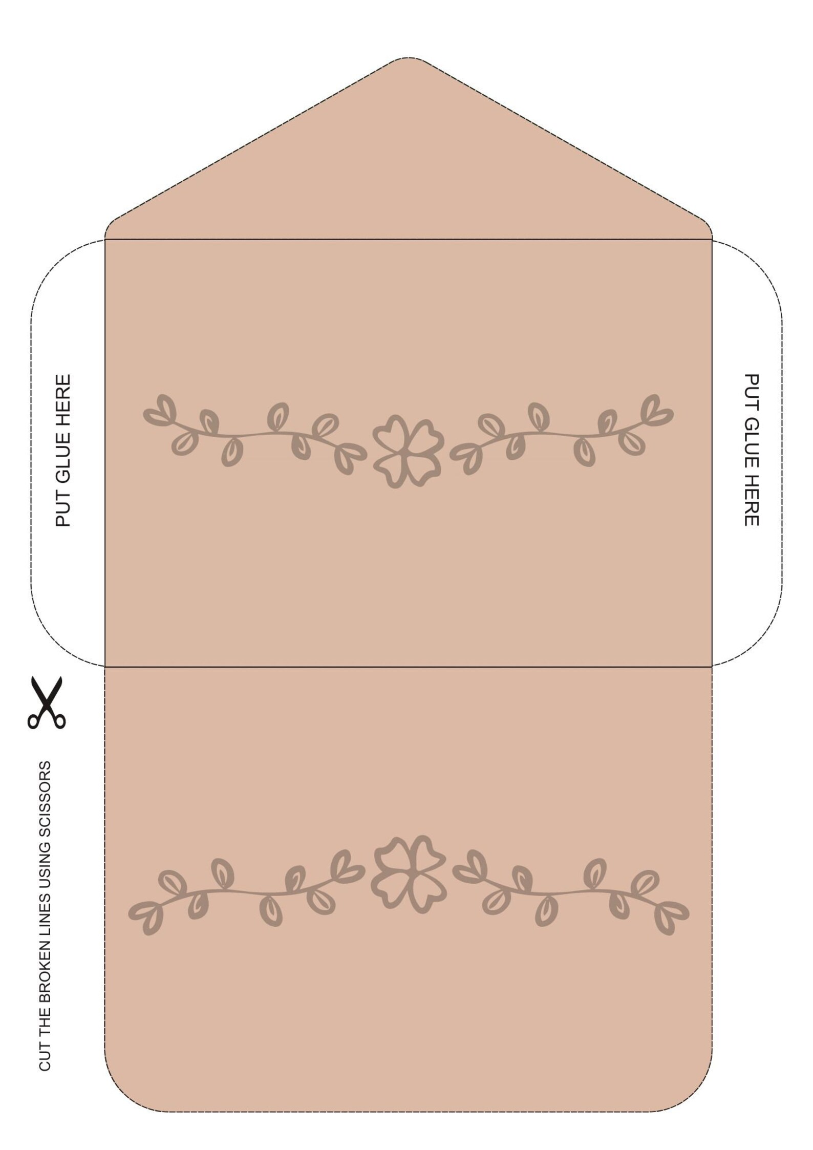 DIY Envelope Kit - Printable Template With Floral Patterns - Easy Cut ...
