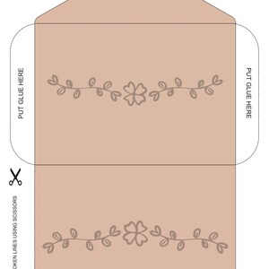 DIY Envelope Kit - Printable Template With Floral Patterns - Easy Cut ...
