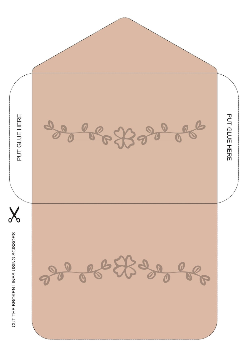 DIY Envelope Kit - Printable Template With Floral Patterns - Easy Cut ...