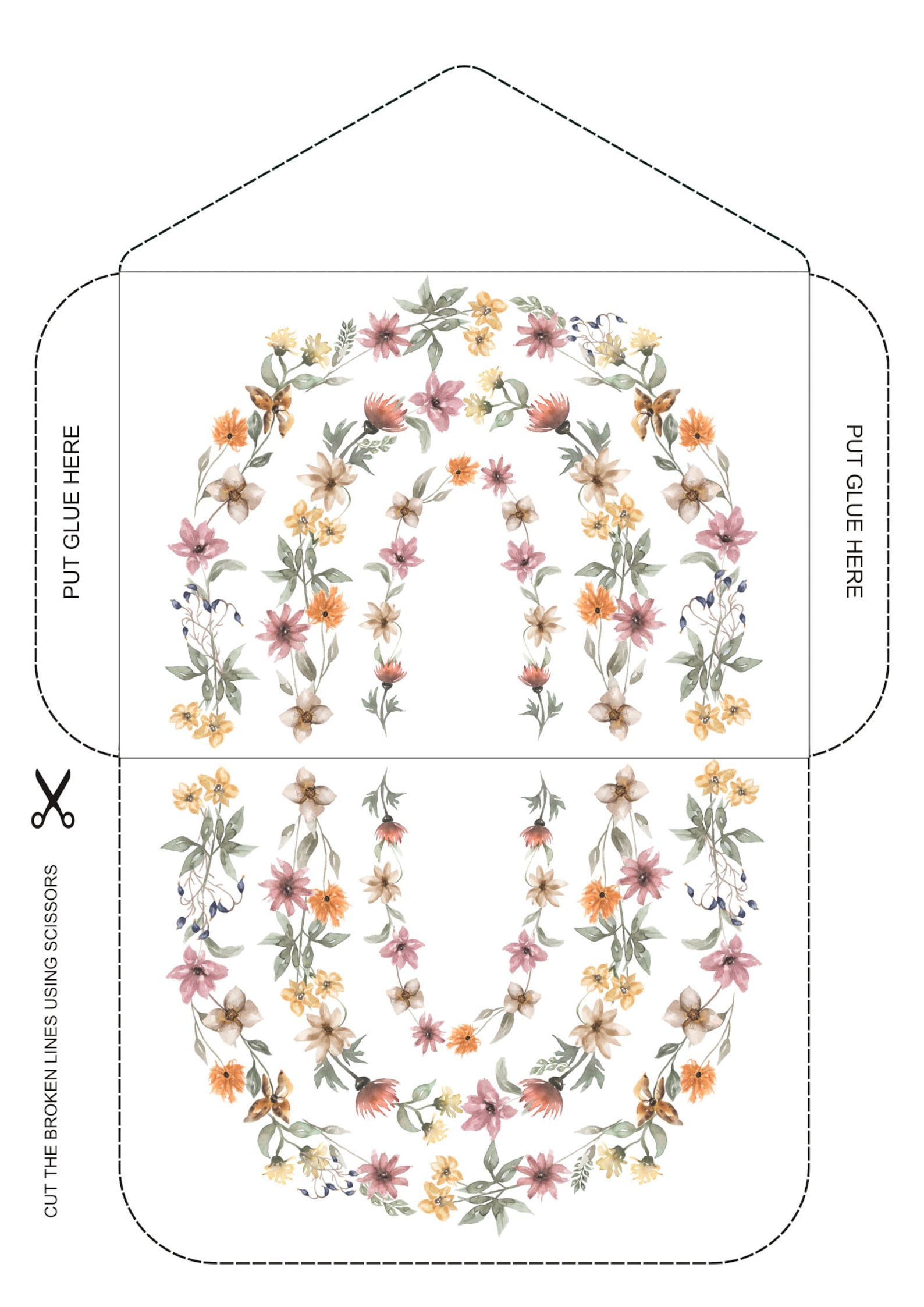 DIY Envelope Kit - Printable Template With Floral Patterns - Easy Cut ...