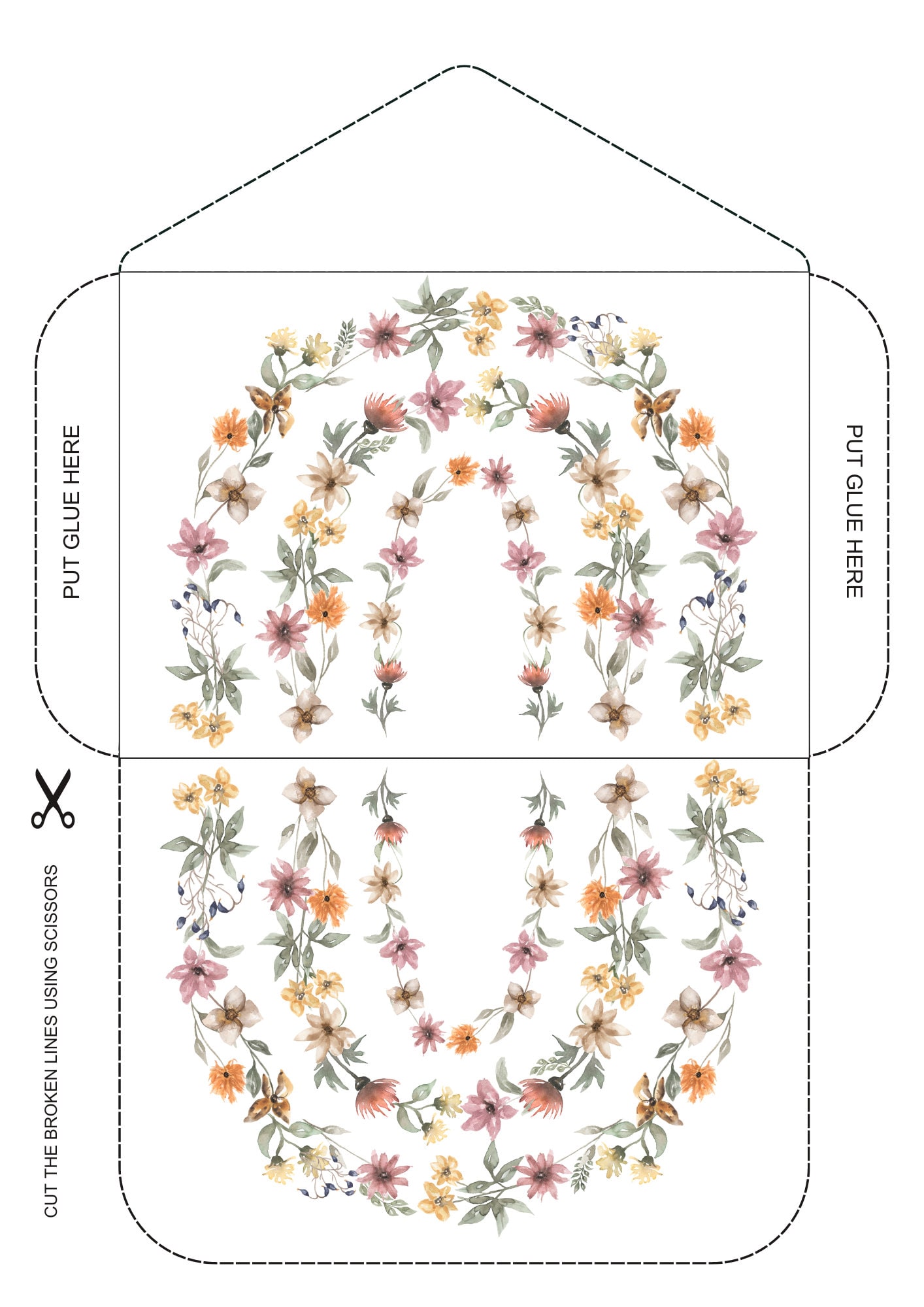 DIY Envelope Kit - Printable Template With Floral Patterns - Easy Cut ...