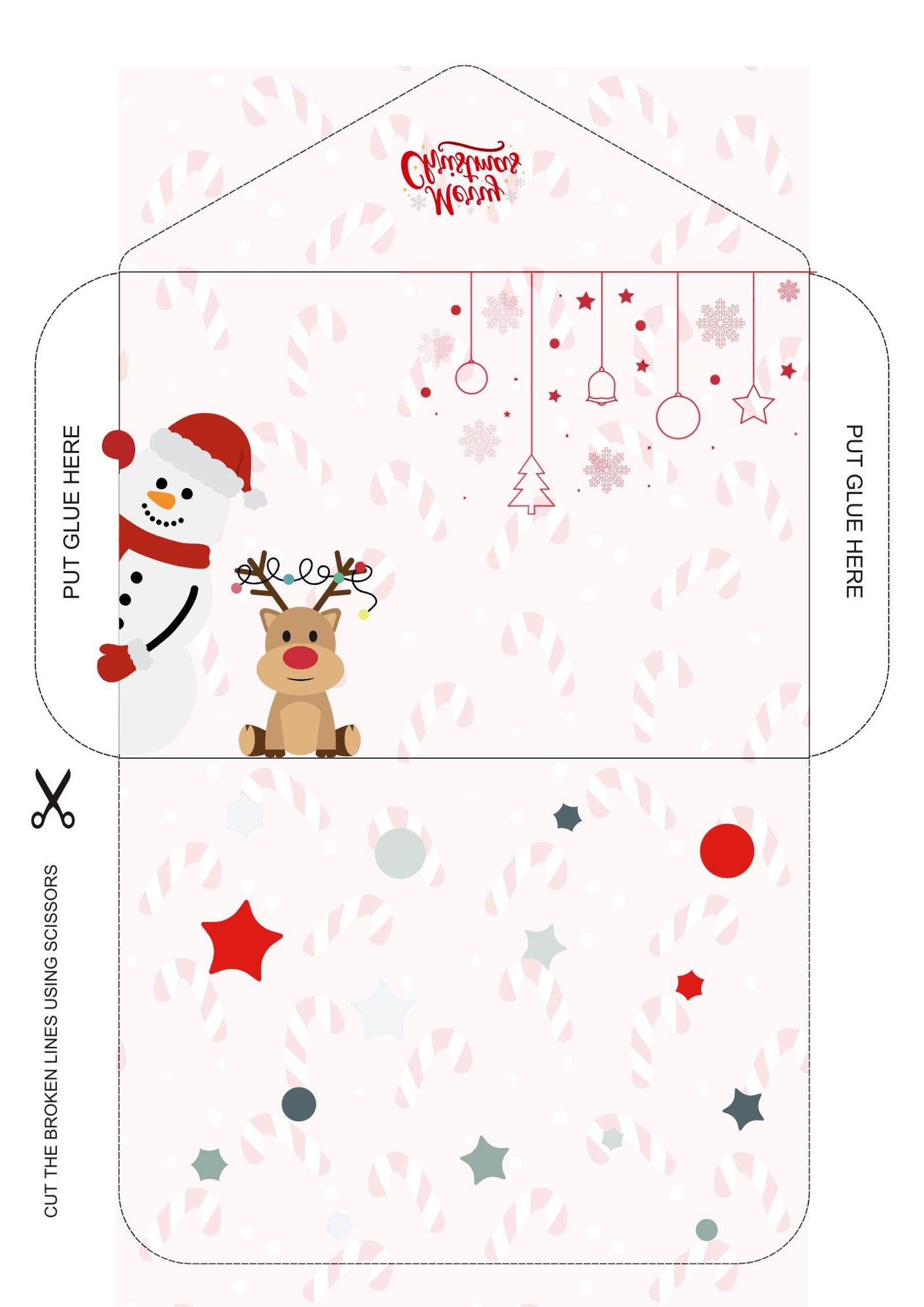 DIY Christmas Envelope Template – Holiday Patterns, Gift Tags (digital ...