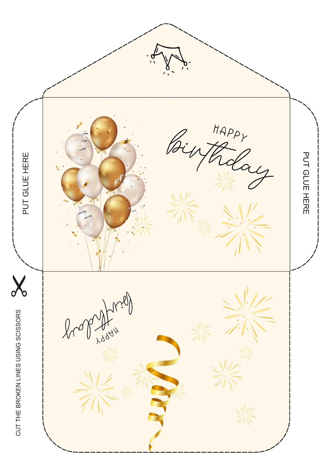 Printable Birthday Envelope Patterns Plus Greeting Paper Easy DIY Craft ...