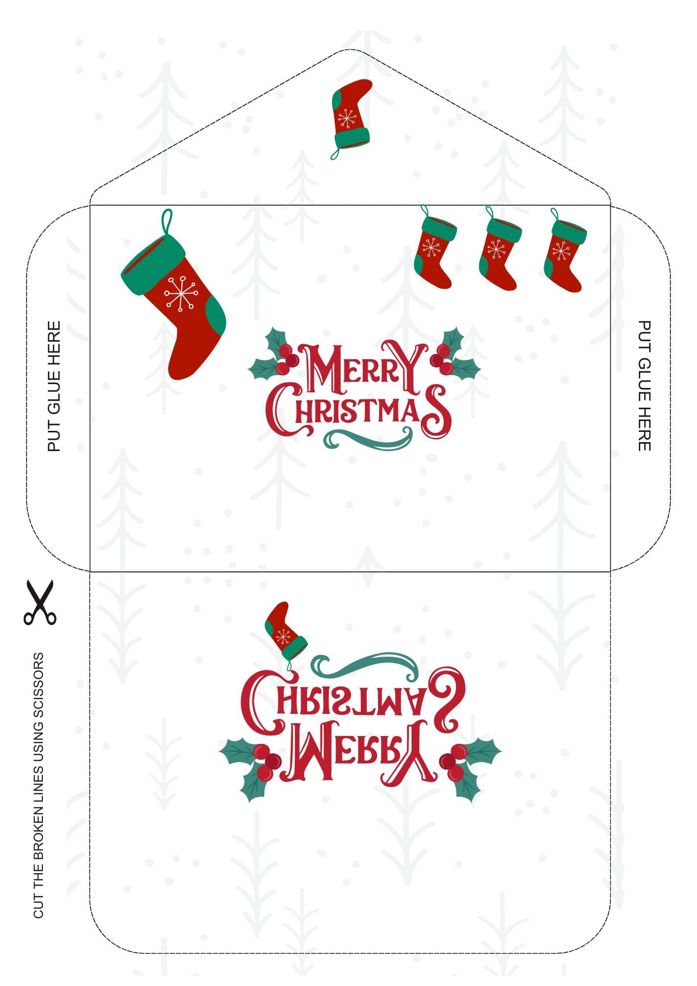 DIY Christmas Envelope Template – Holiday Patterns, Gift Tags (digital ...
