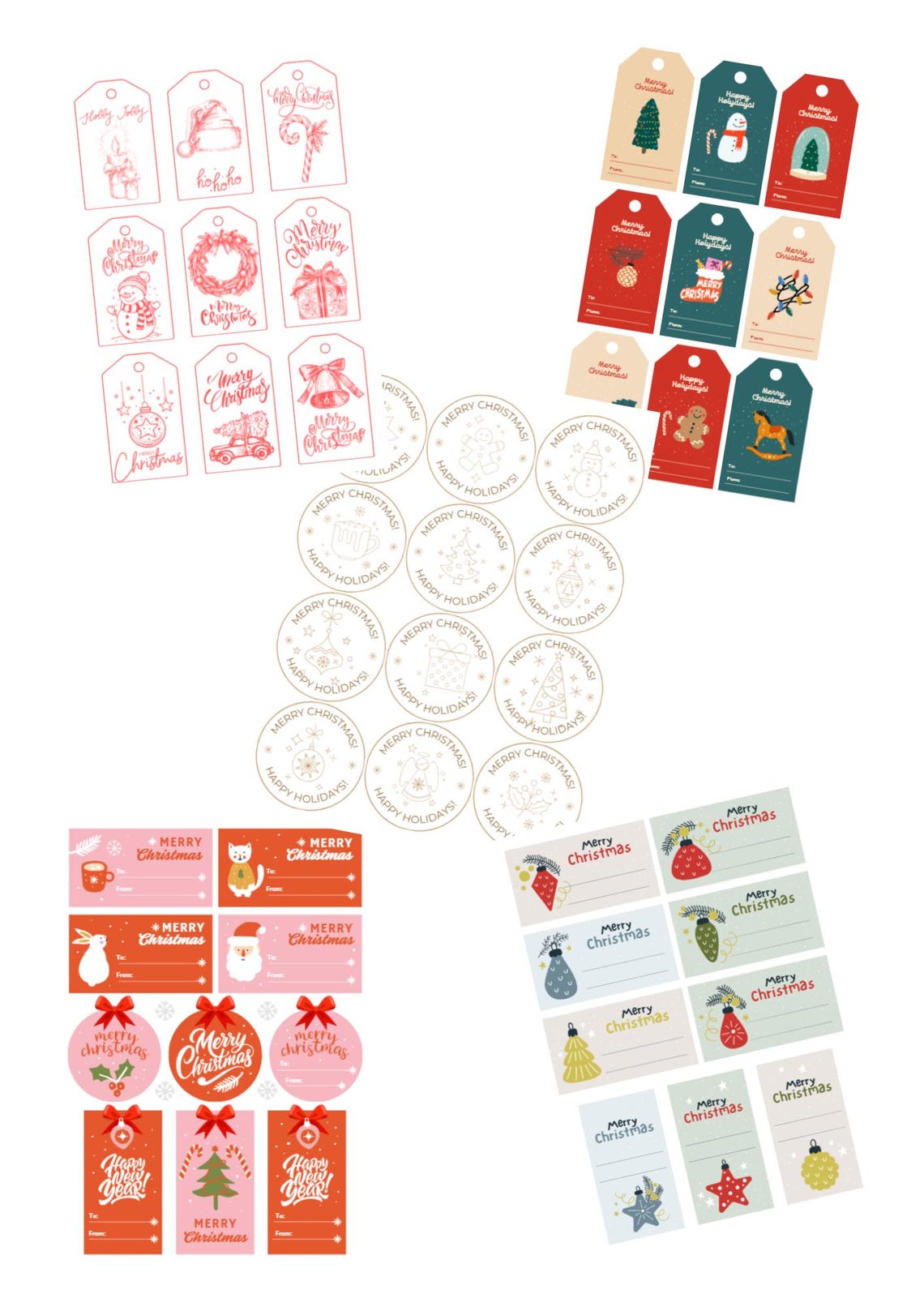 DIY Christmas Envelope Template – Holiday Patterns, Gift Tags (digital ...