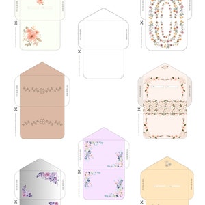 DIY Envelope Kit - Printable Template With Floral Patterns - Easy Cut ...
