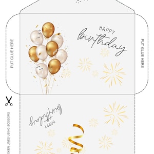 Printable Birthday Envelope Patterns Plus Greeting Paper Easy DIY Craft ...