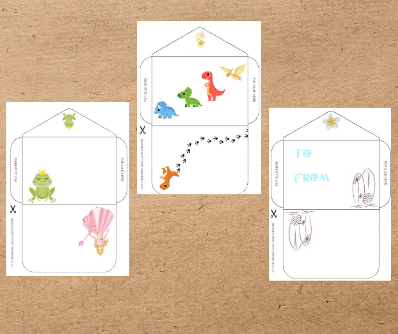 DIY Ready to Cut - Ornate Envelope Templates - Children Paper Craft ...