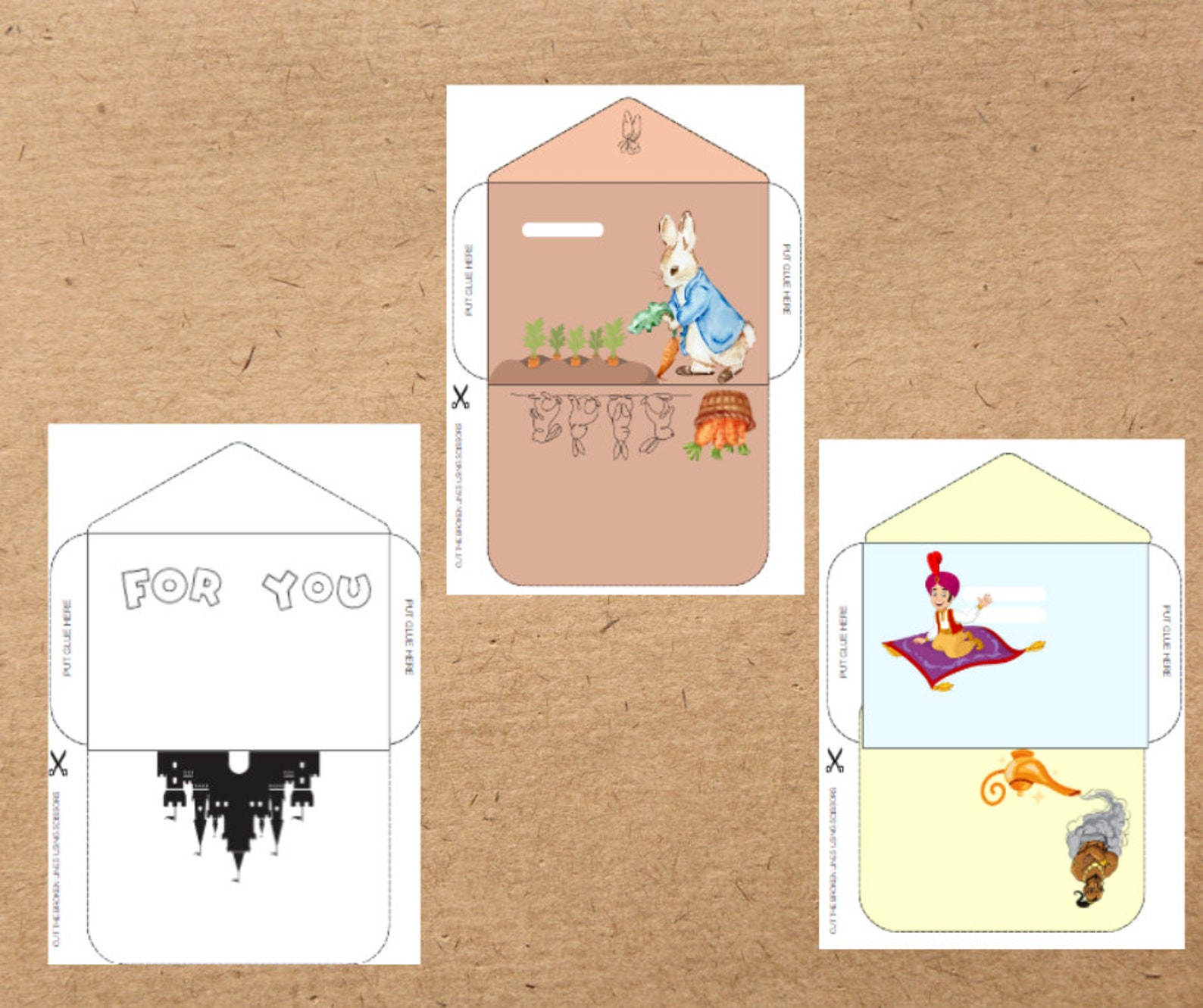 DIY Ready to Cut - Ornate Envelope Templates - Children Paper Craft ...