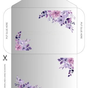 DIY Envelope Kit - Printable Template With Floral Patterns - Easy Cut ...
