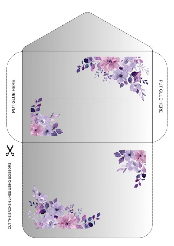 Cute Purple Printable Envelopes Who Likes Freebies PNG, Free Gifts