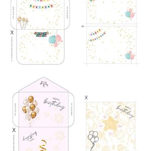Printable Birthday Envelope Patterns Plus Greeting Paper Easy DIY Craft ...