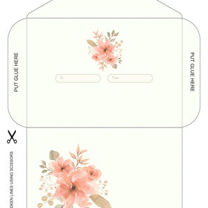 DIY Envelope Kit - Printable Template With Floral Patterns - Easy Cut ...