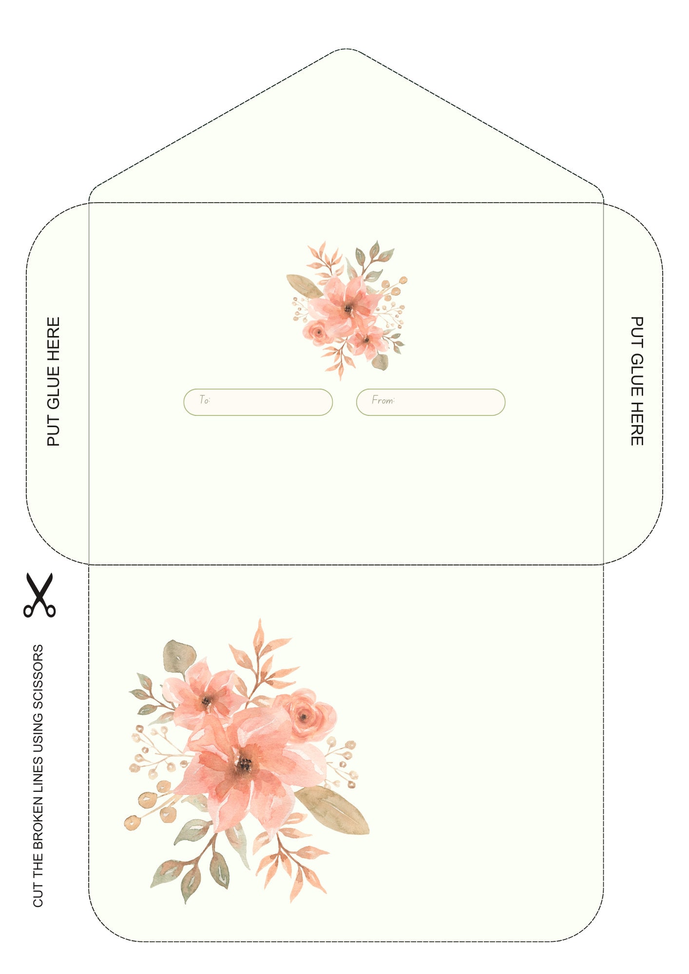 DIY Envelope Kit - Printable Template With Floral Patterns - Easy Cut ...