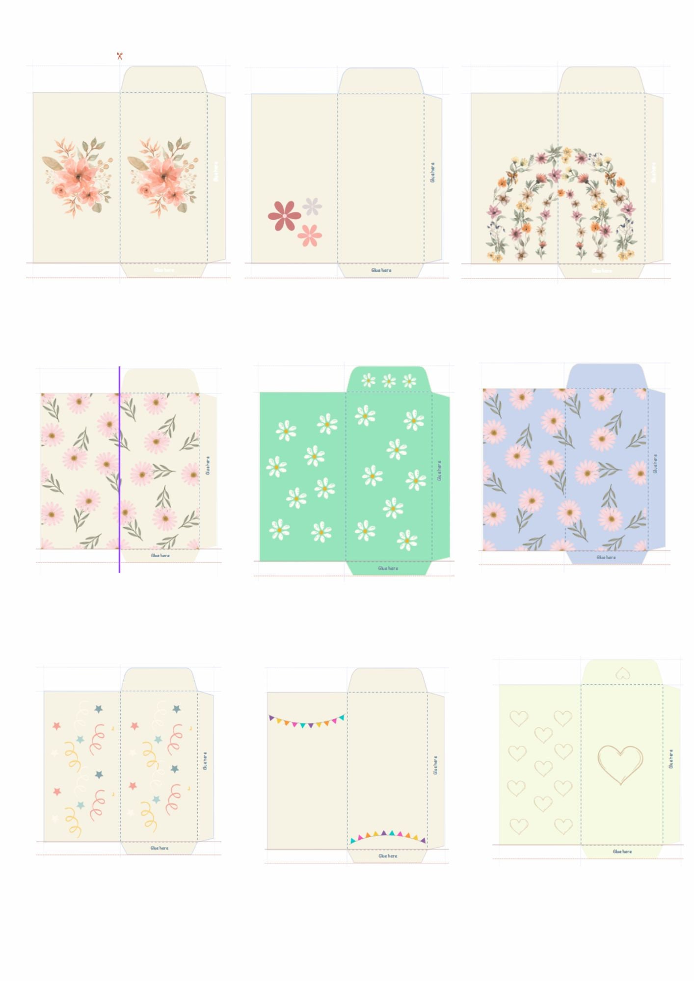 Printable Envelope Patterns - Standing Design - Easy DIY Craft Kit ...