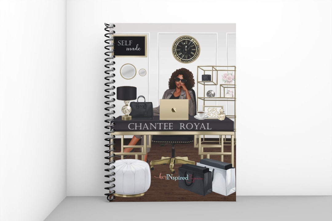 Custom Spiral Notebook, Personalized Notebook, Fashion Girl Notebook ...