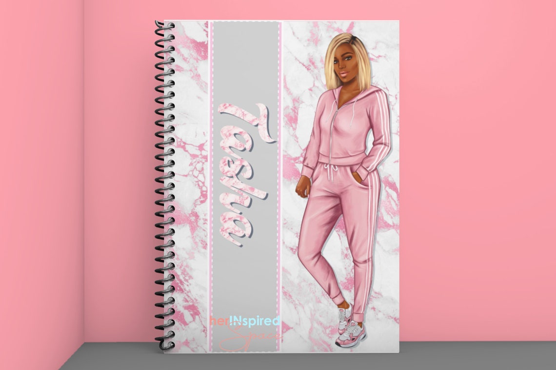 Custom Spiral Notebook, Personalized Notebook, Fashion Girl Notebook ...