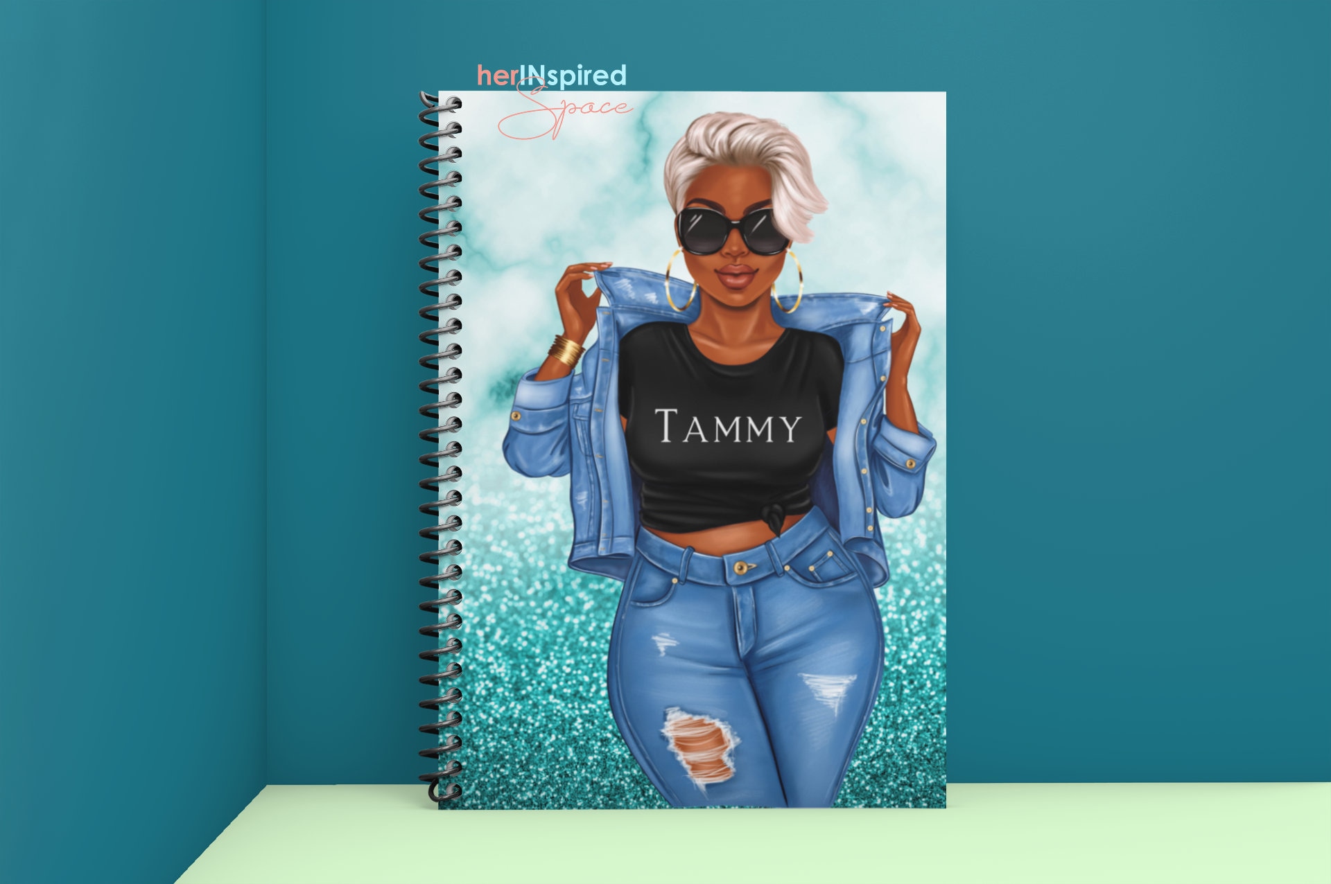 Custom Spiral Notebook Personalized Notebook Fashion Girl | Etsy