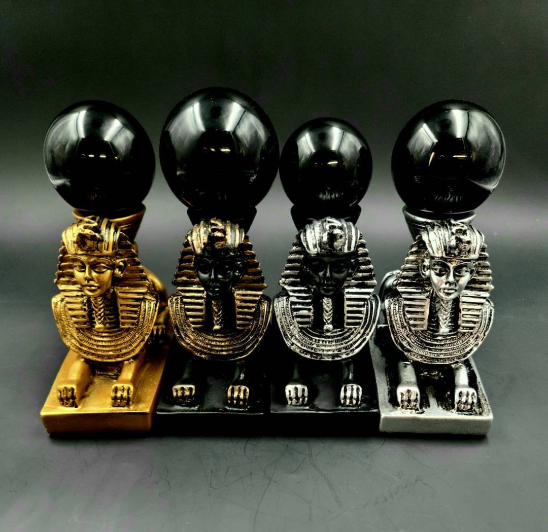 Egyptian Sphinx Sphere Stand - Altar Decor, Crystal, Giza, Ra Sun God ...